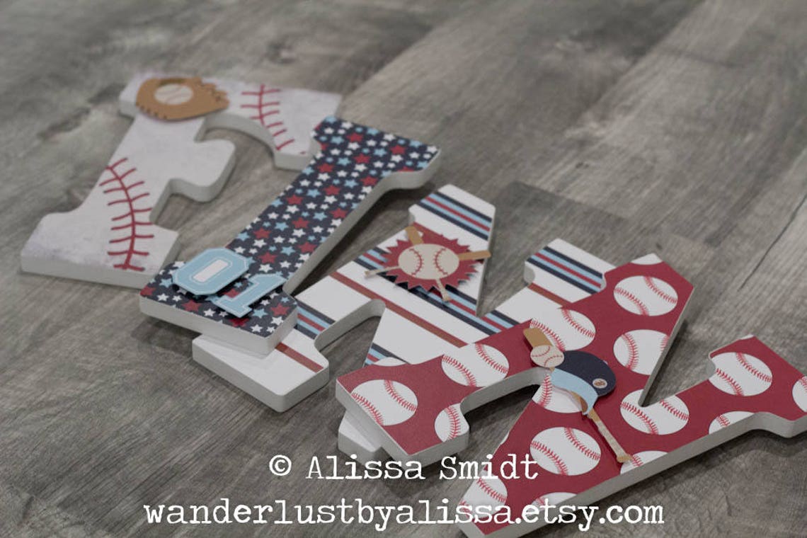 Baseball Nursery Letters Custom Wooden Letters Sports Theme - Etsy