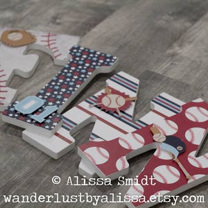 Baseball Nursery Letters Custom Wooden Letters Sports Theme - Etsy