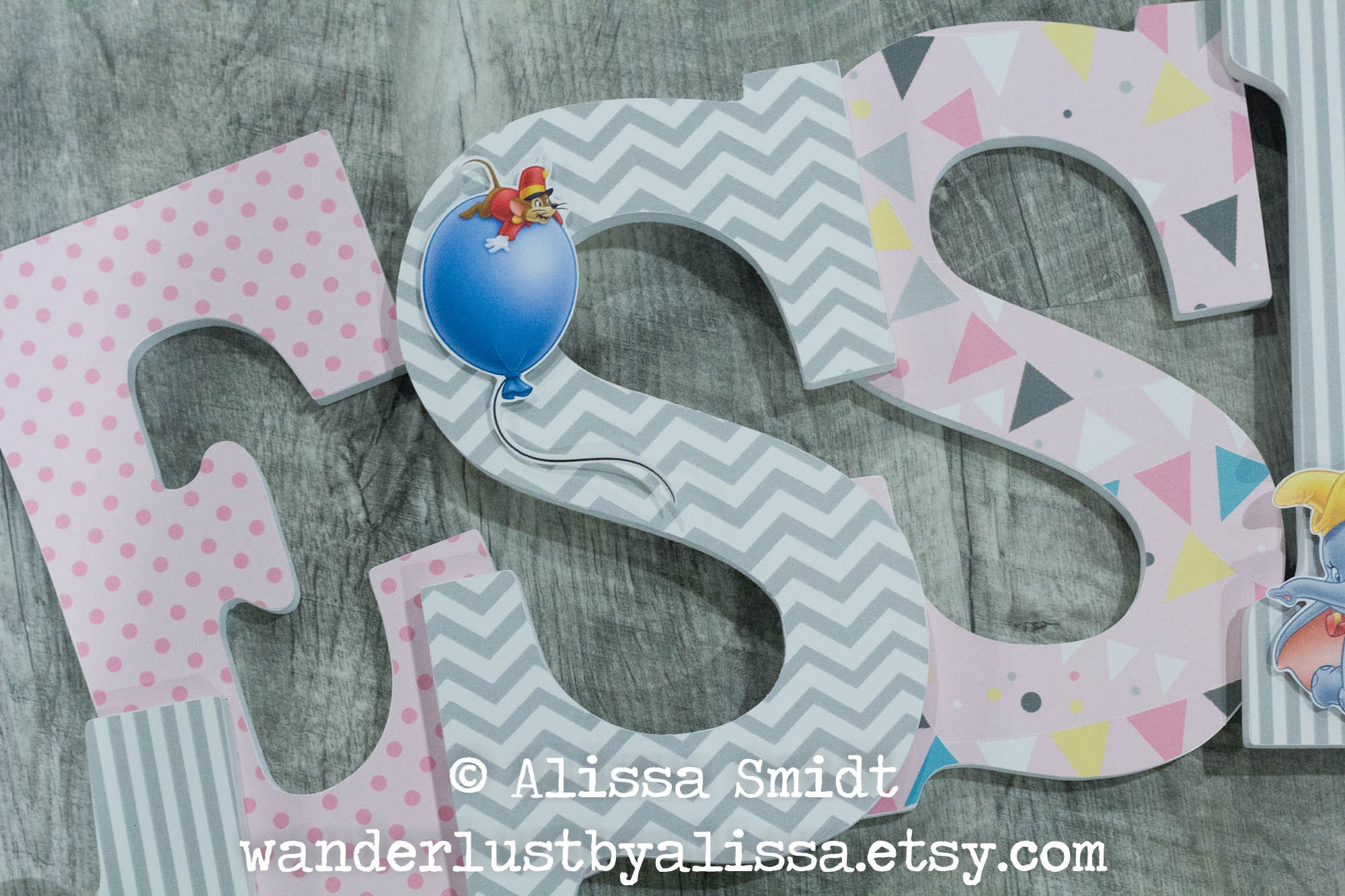 Dumbo Letters - Custom Letters, Wooden Nursery Letters (dumbo, Elephant ...
