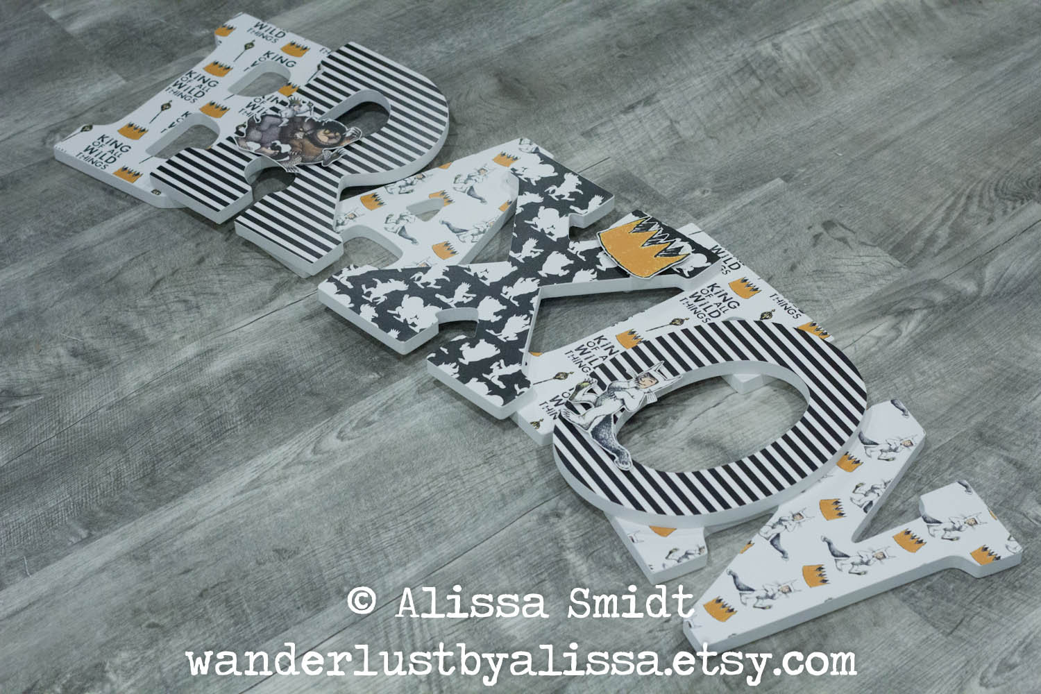 Where the Wild Things Are Letters Custom Designed Wooden | Etsy