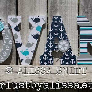 Nautical Nursery Letters, Custom Wooden Letters Nautical Theme, High ...