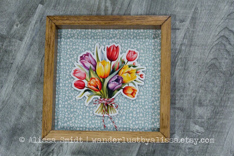 Tulip Art Flower Sign Bouquet for Mom Gift for Mom - Etsy