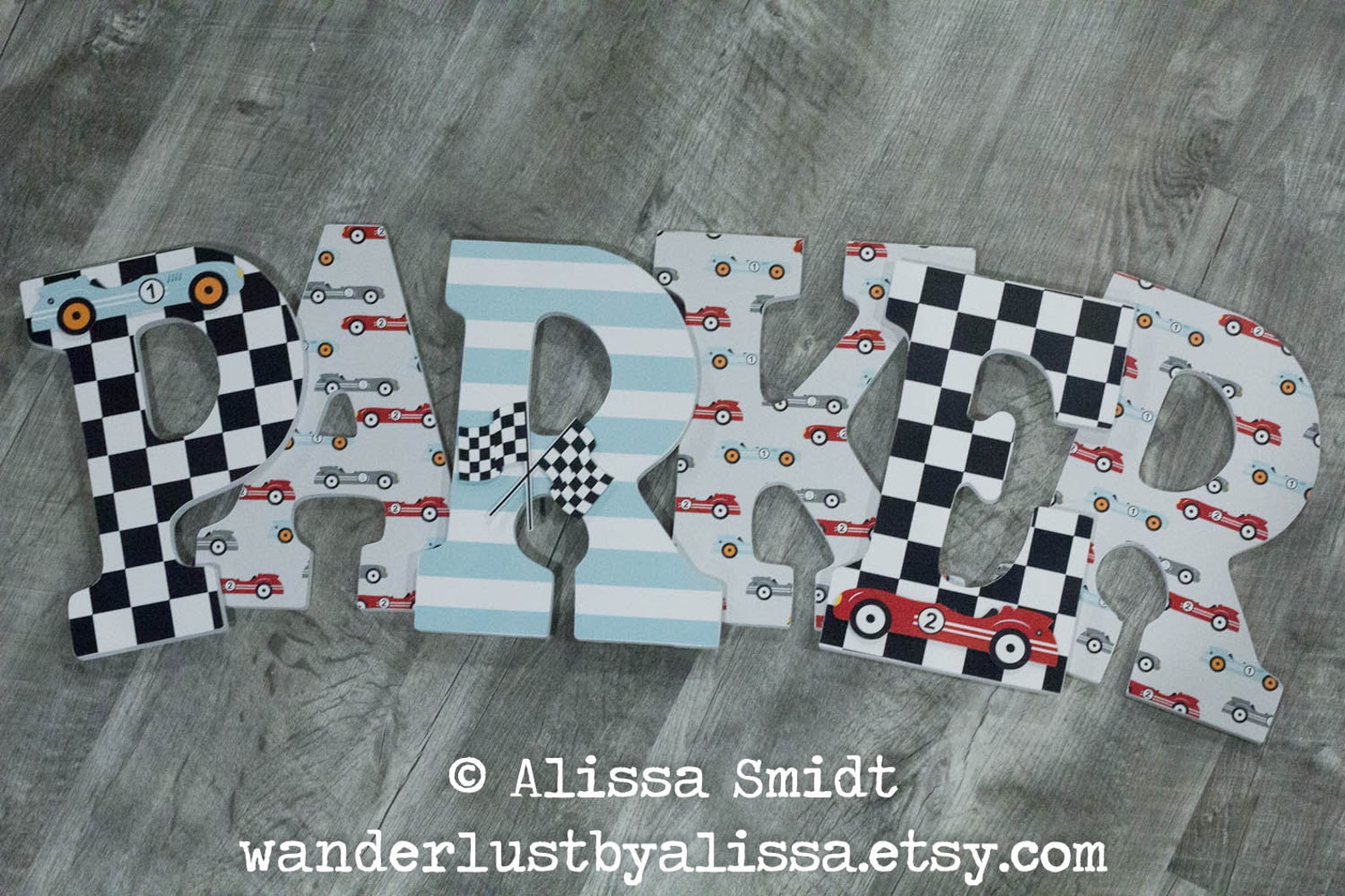 Race Car Letters Vintage Car Letters Baby Nursery Custom - Etsy