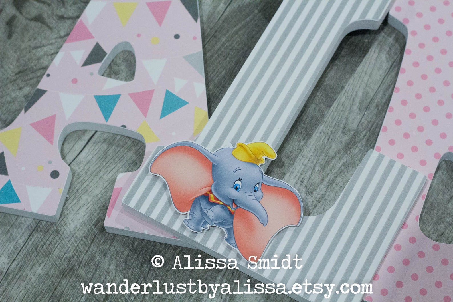 Dumbo Letters - Custom Letters, Wooden Nursery Letters (dumbo, Elephant ...
