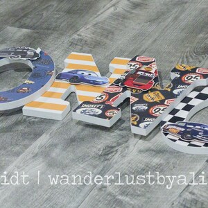 Cars Themed Letters, Custom Wooden Letters, Cars Decoration - 9 Inch ...