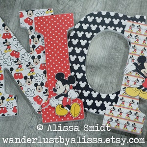 Mickey Mouse Letters, Custom Wooden Letters, Baby Name Letters - 9 Inch ...