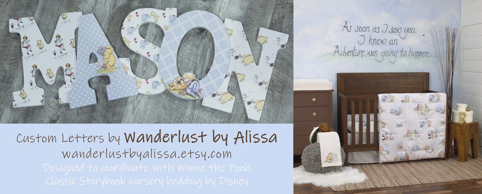 Winnie the Pooh Nursery Letters, Custom Wooden Letters Classic ...