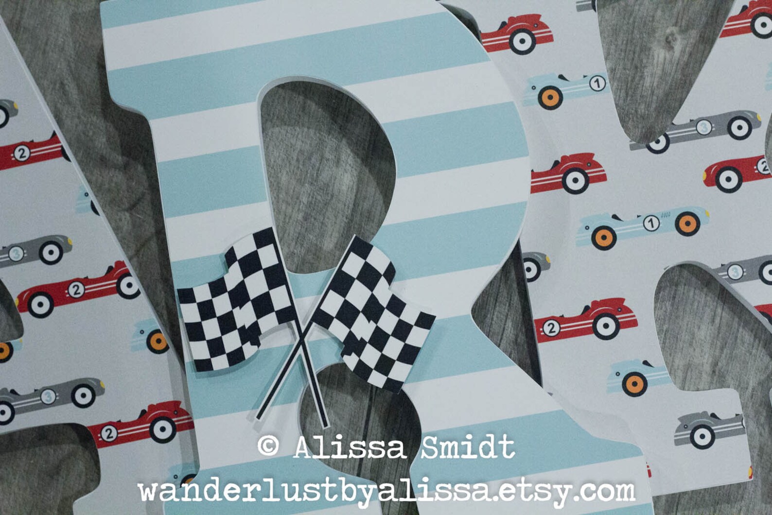 Race Car Letters Vintage Car Letters Baby Nursery Custom - Etsy