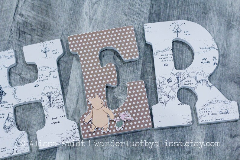 Winnie the Pooh Storybook Nursery Letters, Custom Wooden Letters - 9 ...