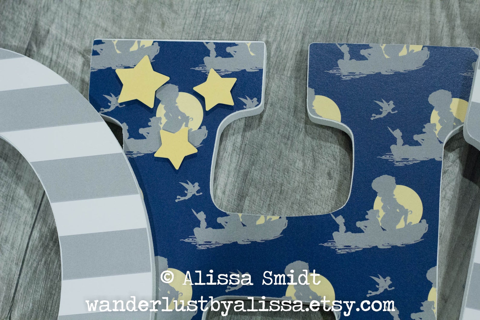 Peter Pan Custom Wood Letters - 12 Inch Size Large Nursery Letters ...