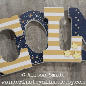 Moon and Stars Nursery Letters, Celestial Theme, Love You to the Moon ...