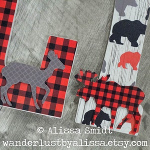 Lumberjack Letters, Buffalo Plaid, Mountain Animal Custom Nursery ...