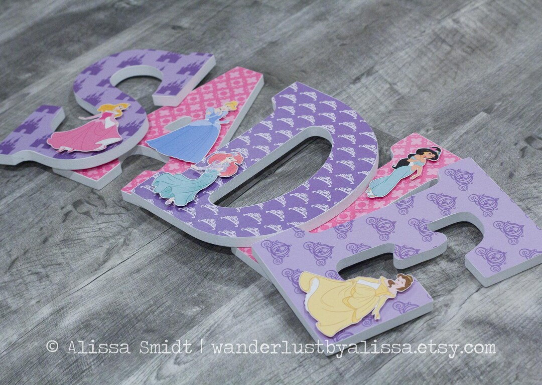 Princess Letters - Custom Nursery Wooden Letters, Baby Girl Nursery ...