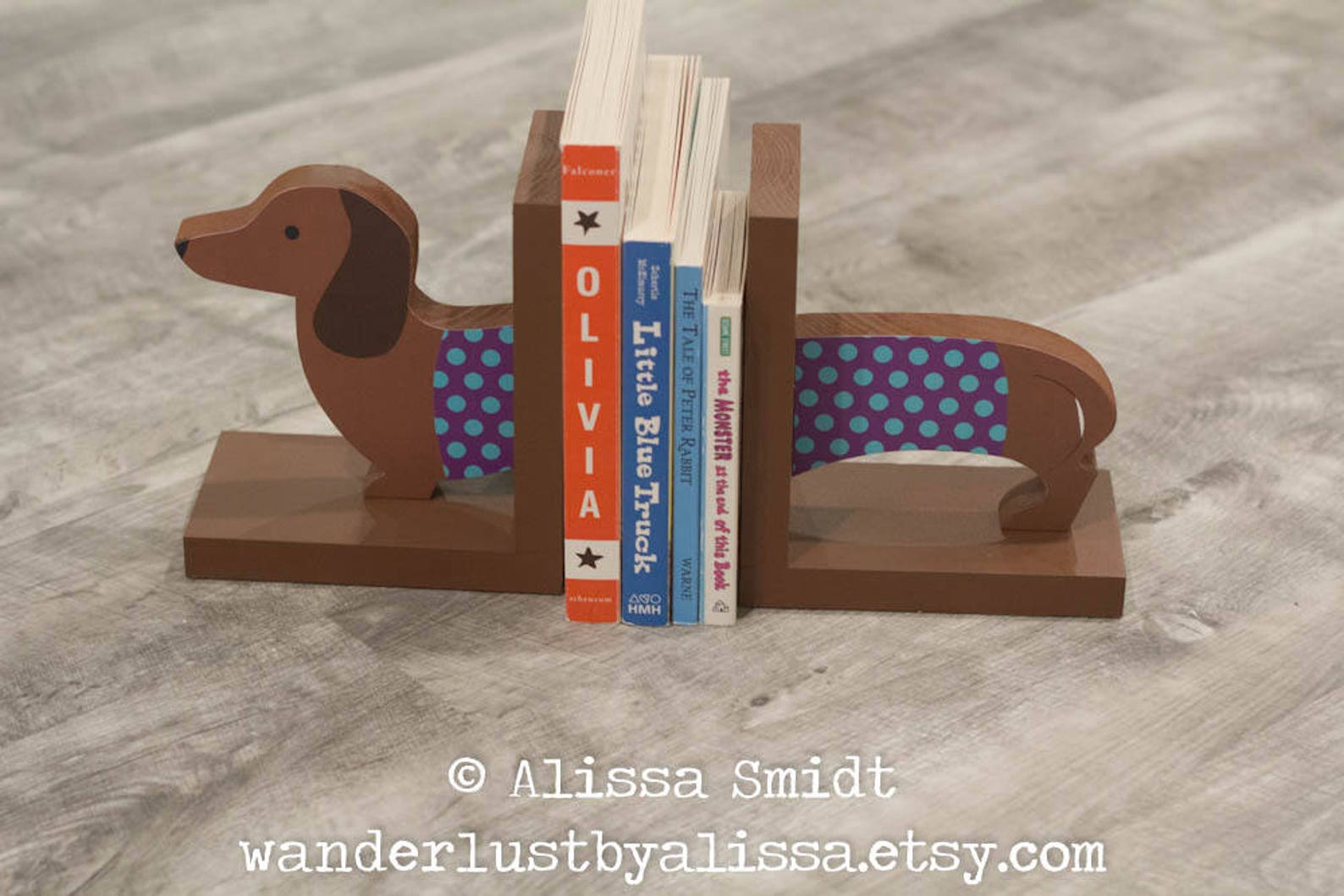 Dachshund Custom Wood Bookends Doxie Bookends dog | Etsy