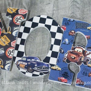 Cars Themed Letters, Custom Wooden Letters, Cars Decoration - 9 Inch ...