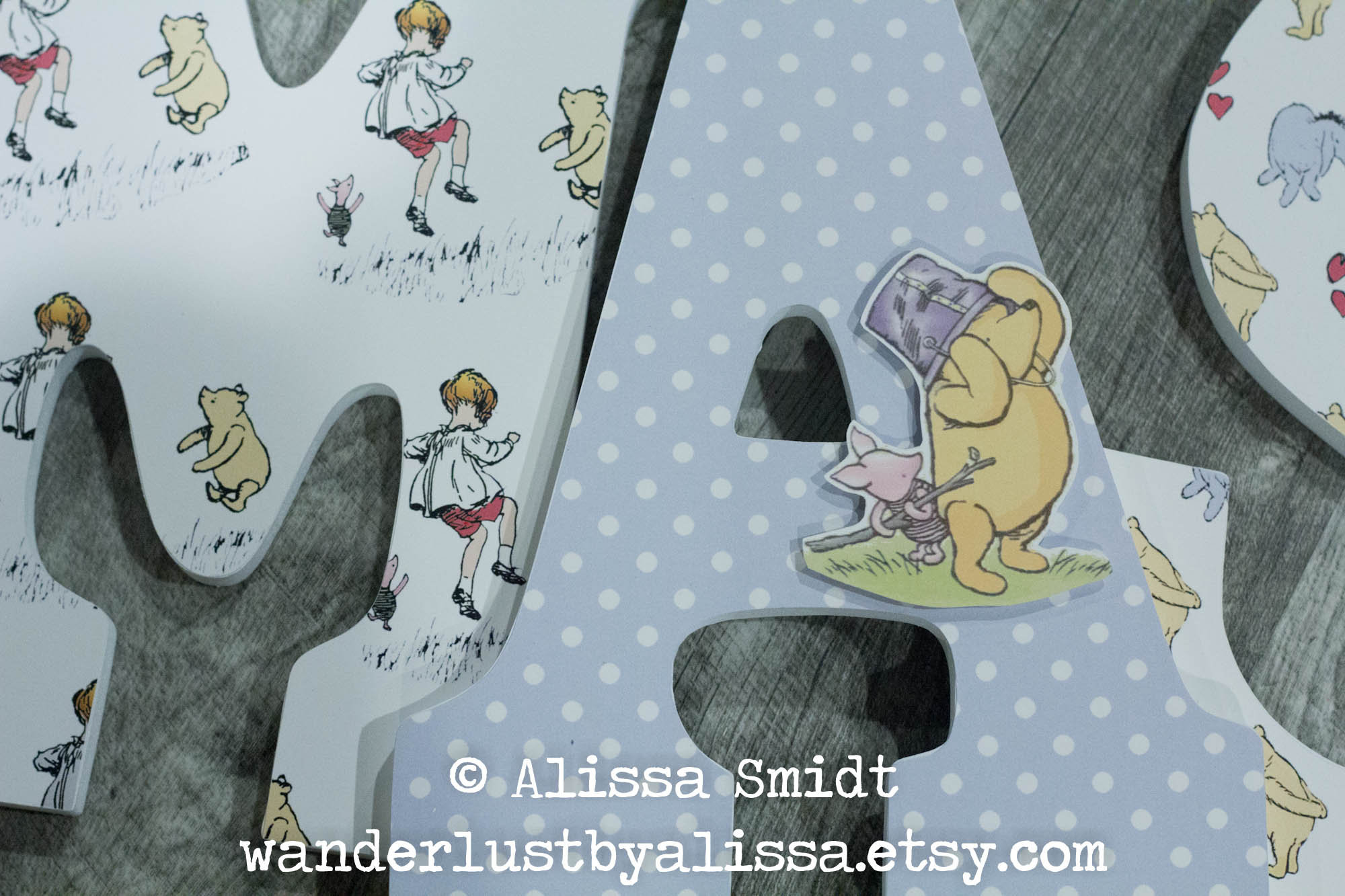 Winnie the Pooh Nursery Letters Custom Wooden Letters Classic - Etsy