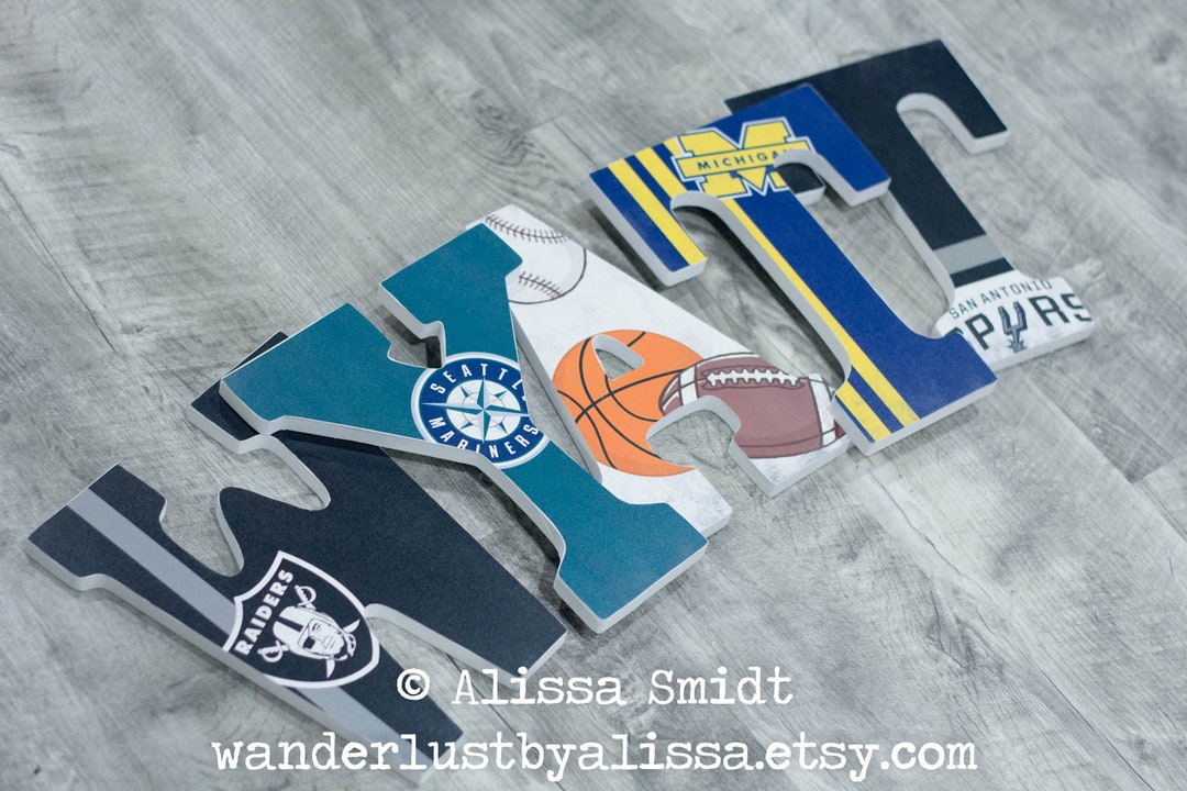 Baseball Football Basketball Letters - Custom Designed Letters ...