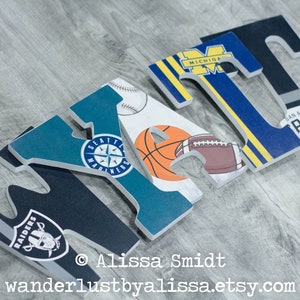 Baseball Football Basketball Letters - Custom Designed Letters ...