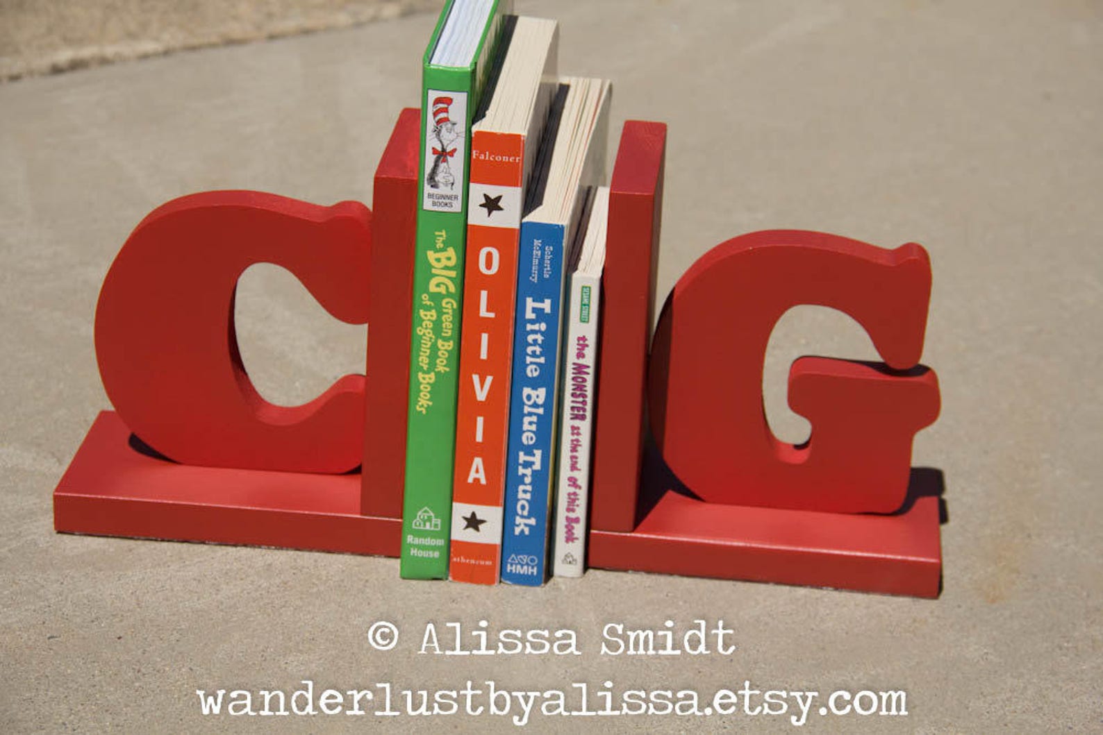 Letter Bookends, Initial Bookends, Wooden Custom Bookends - (alphabet ...