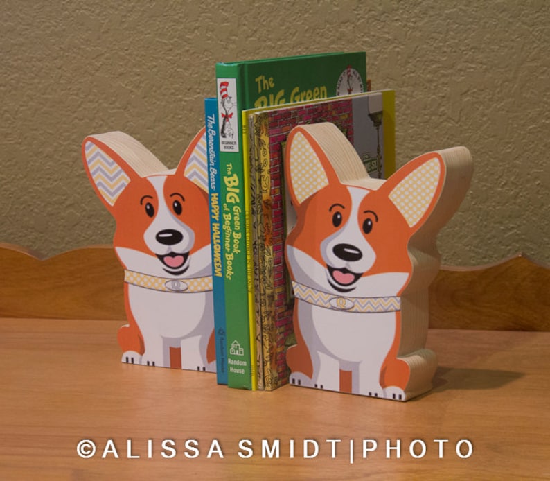 Custom Designed Wooden Corgi Bookends Custom Created to | Etsy