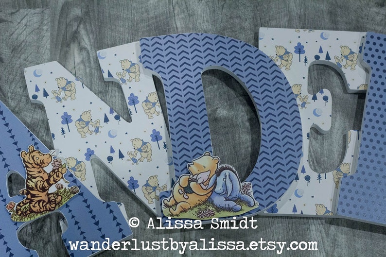 Winnie the Pooh Nursery Letters, Custom Wooden Letters Forever Pooh - 9 ...