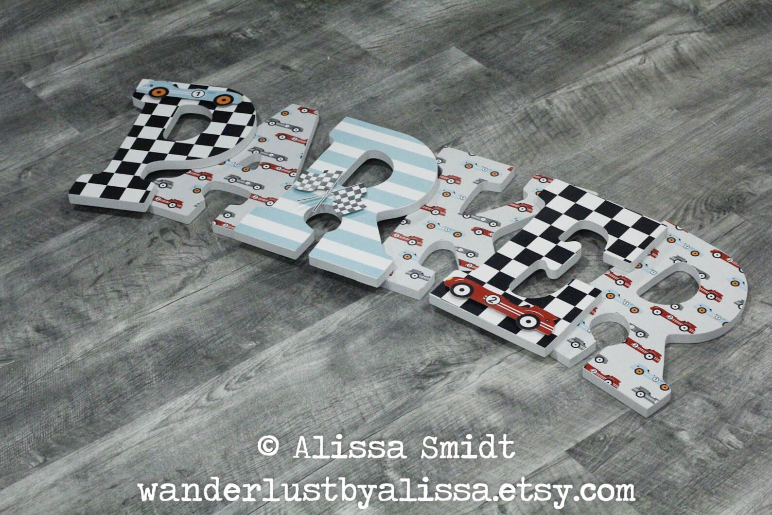 Race Car Letters Vintage Car Letters Baby Nursery Custom - Etsy