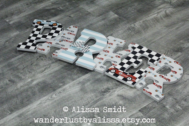 Race Car Letters, Vintage Car Letters, Baby Nursery - Custom Nursery ...