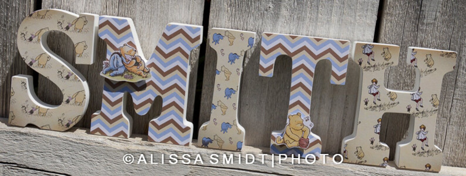 Winnie the Pooh Letters - Custom Nursery Wooden Letters, Baby Boy or ...