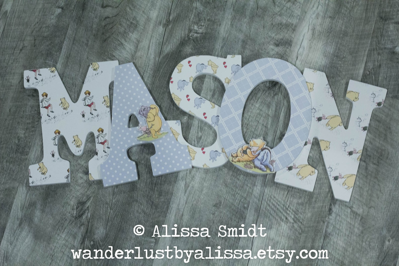 Winnie the Pooh Nursery Letters Custom Wooden Letters Classic - Etsy