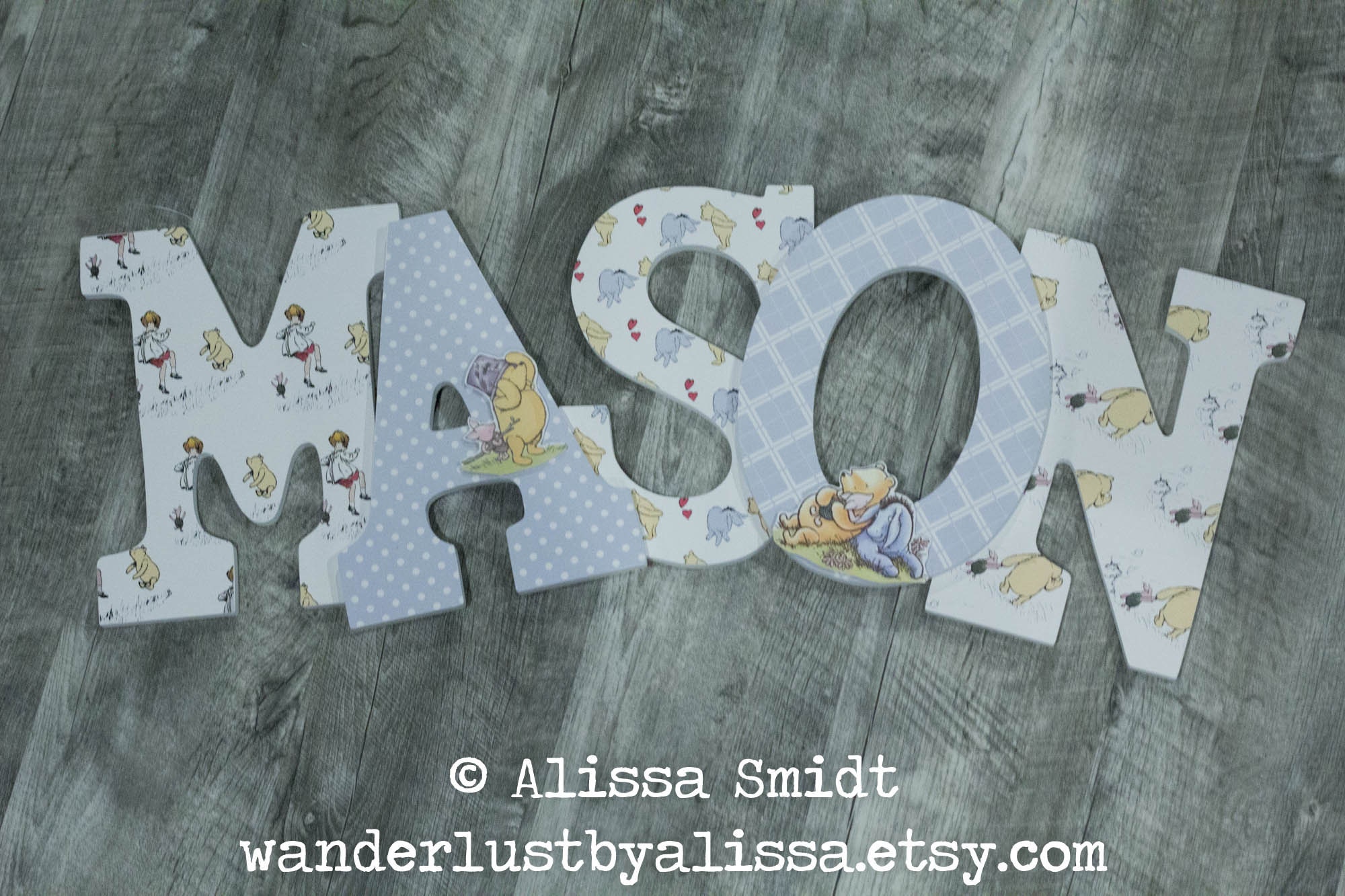 Winnie the Pooh Nursery Letters Custom Wooden Letters Classic - Etsy