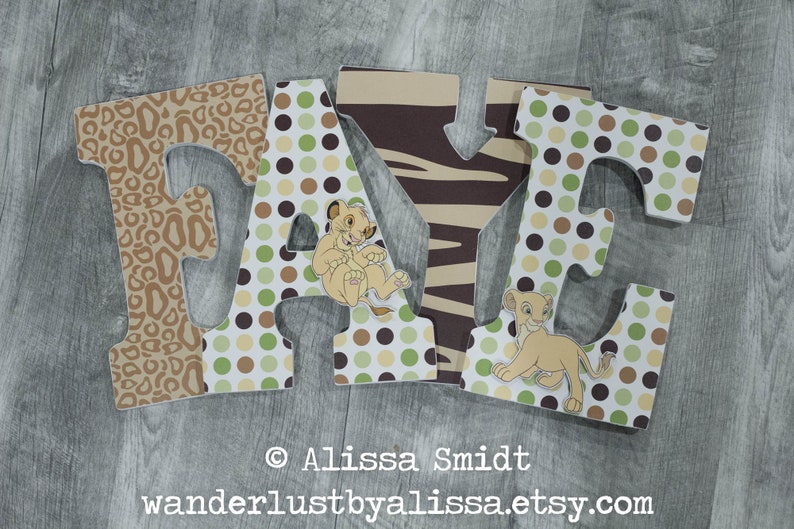 Lion King Letters Custom Wooden Letters Wild Adventure - Etsy