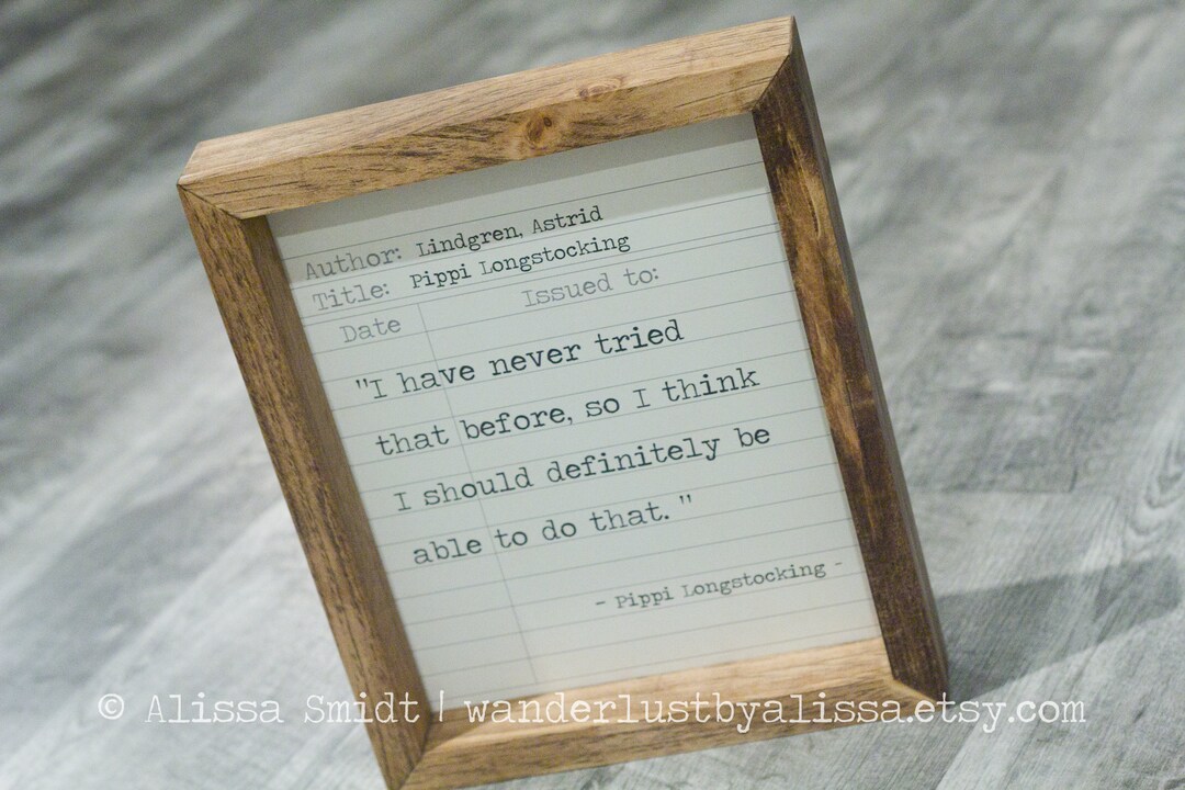 Pippi Longstocking Quote Sign Art, Book Lover Wood Sign Book Quote ...