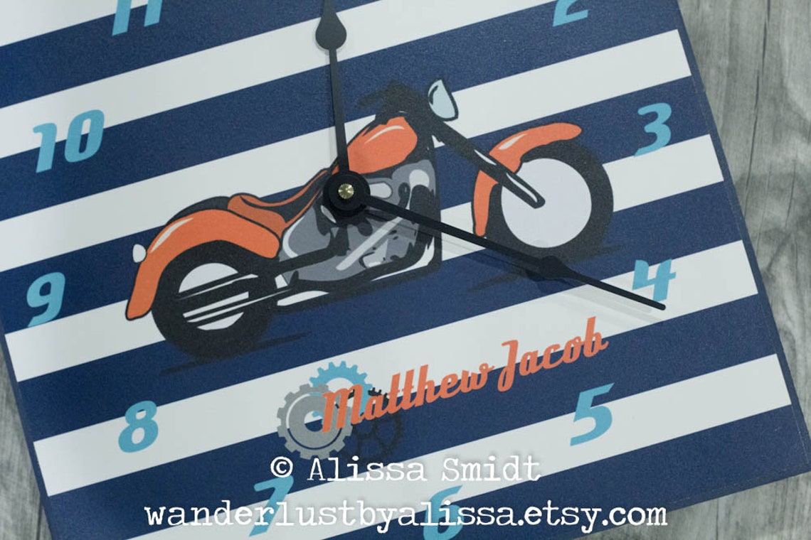 Motorcycle Custom Personalized Clock 12 Inch X 12 Inch | Etsy