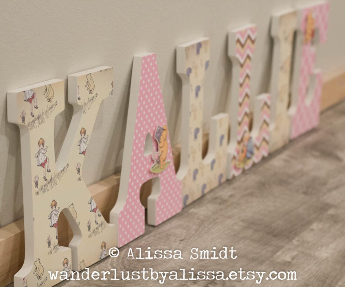 Winnie the Pooh Nursery Letters Custom Wooden Letters 9 - Etsy
