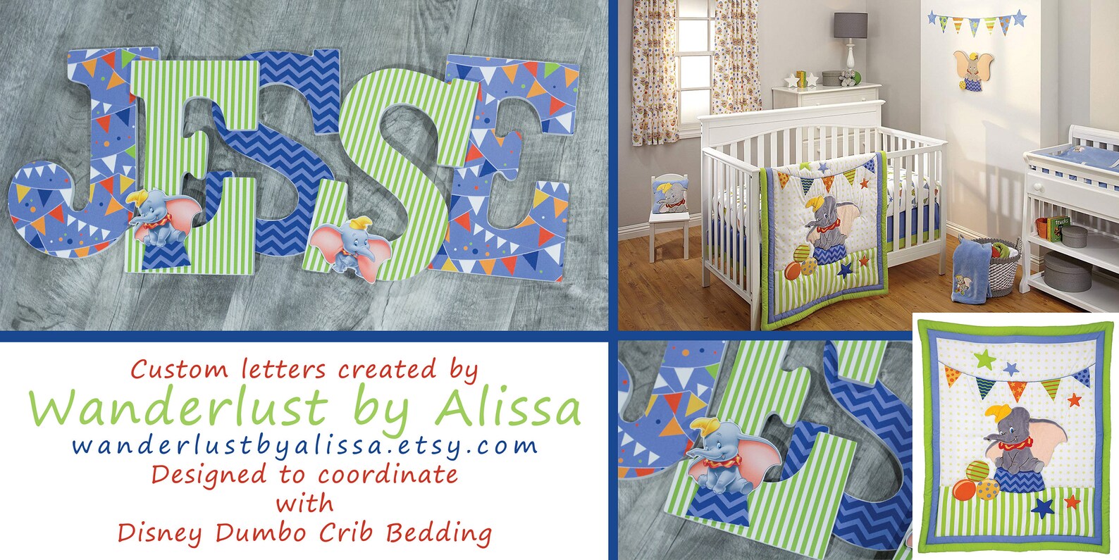 Dumbo Letters Custom Letters Wooden Nursery Letters dumbo | Etsy