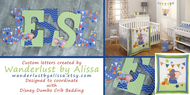 Dumbo Letters Custom Letters Wooden Nursery Letters dumbo | Etsy