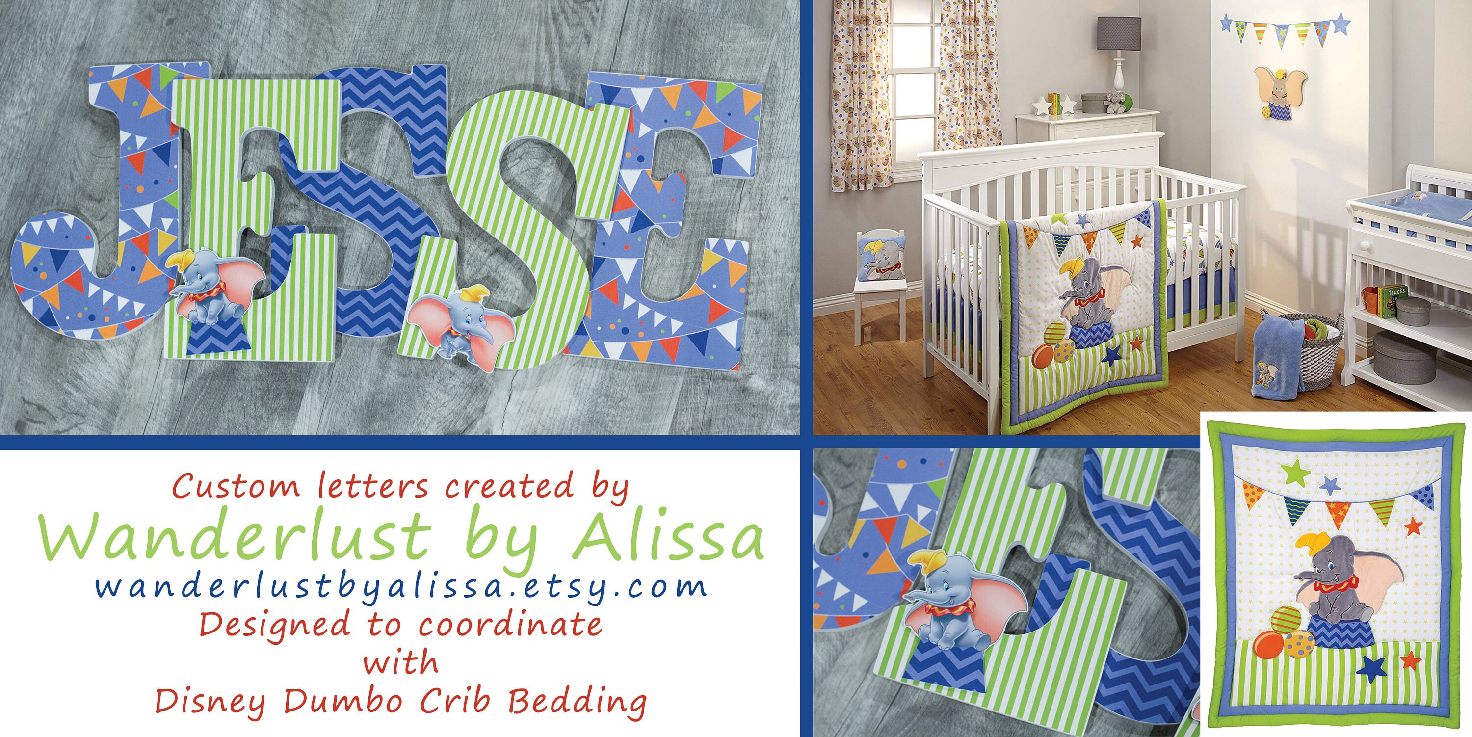 Dumbo Letters Custom Letters Wooden Nursery Letters dumbo | Etsy