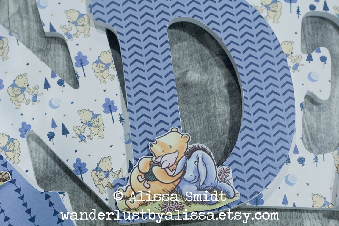Winnie the Pooh Nursery Letters, Custom Wooden Letters Forever Pooh - 9 ...