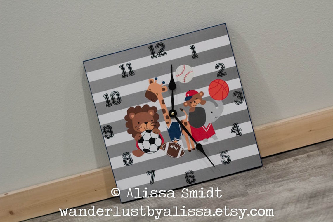 Future All Star Clock, Sports Animal Theme Custom Clock - Coordinates W ...