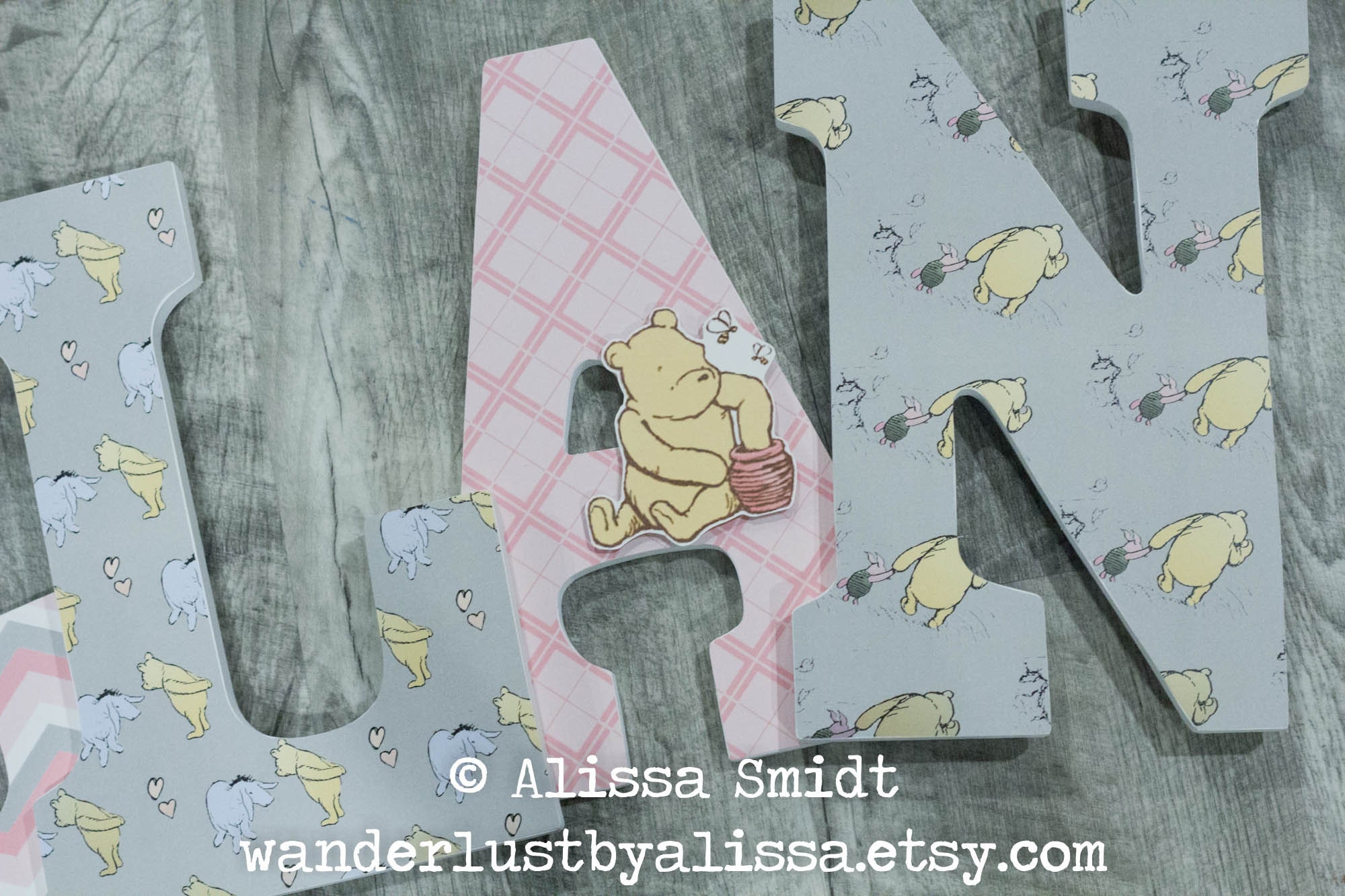 Winnie the Pooh Nursery Letters Custom Wooden Letters 9 | Etsy