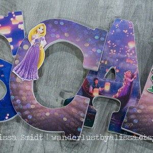 Tangled Themed Nursery Letters, Custom Wooden Letters 9 Inch Hanging ...