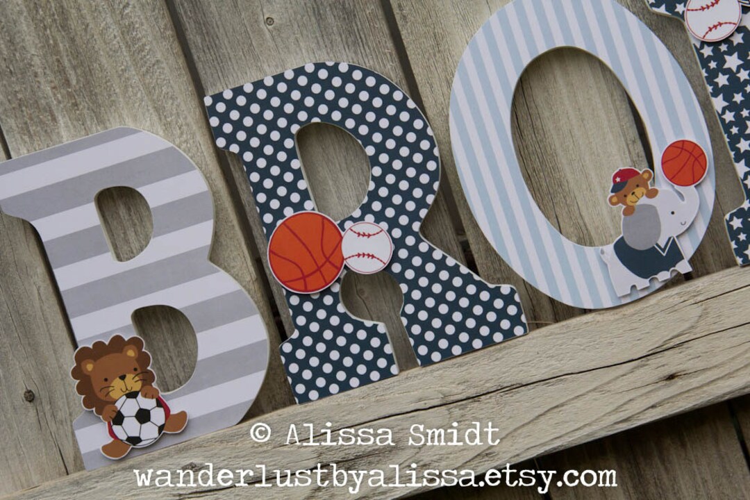 Future All Star Letters, Custom Wooden Letters - Sports Animal Theme ...