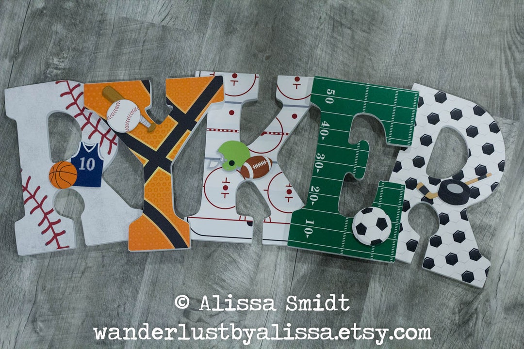 Sports Themed Letters, Football Letters, Baseball Letters, Hockey ...