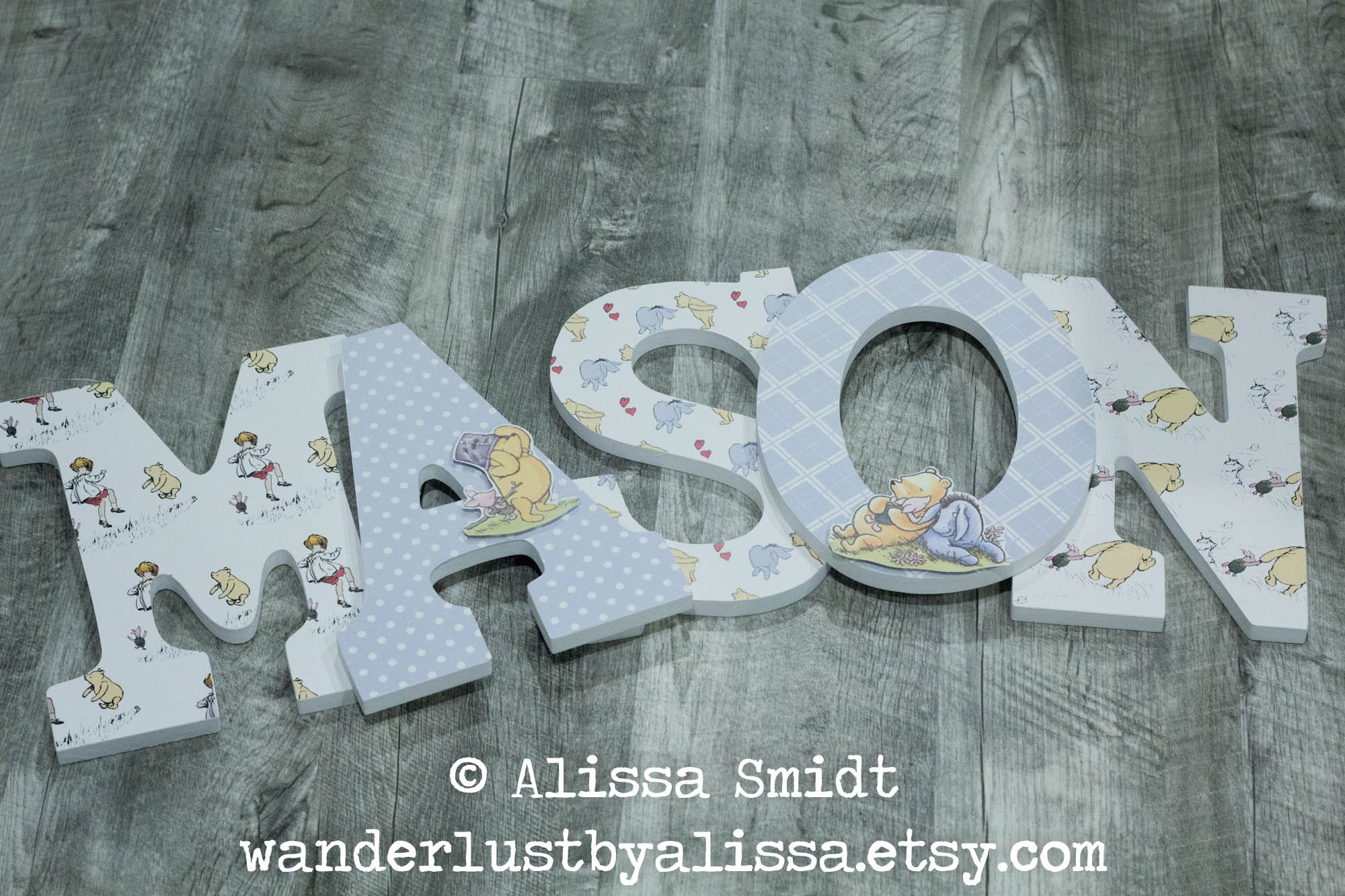 Winnie the Pooh Nursery Letters Custom Wooden Letters Classic - Etsy