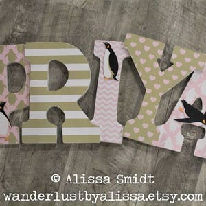 Penguin Nursery Letters, Custom Wooden Letters Arctic Animal Theme ...