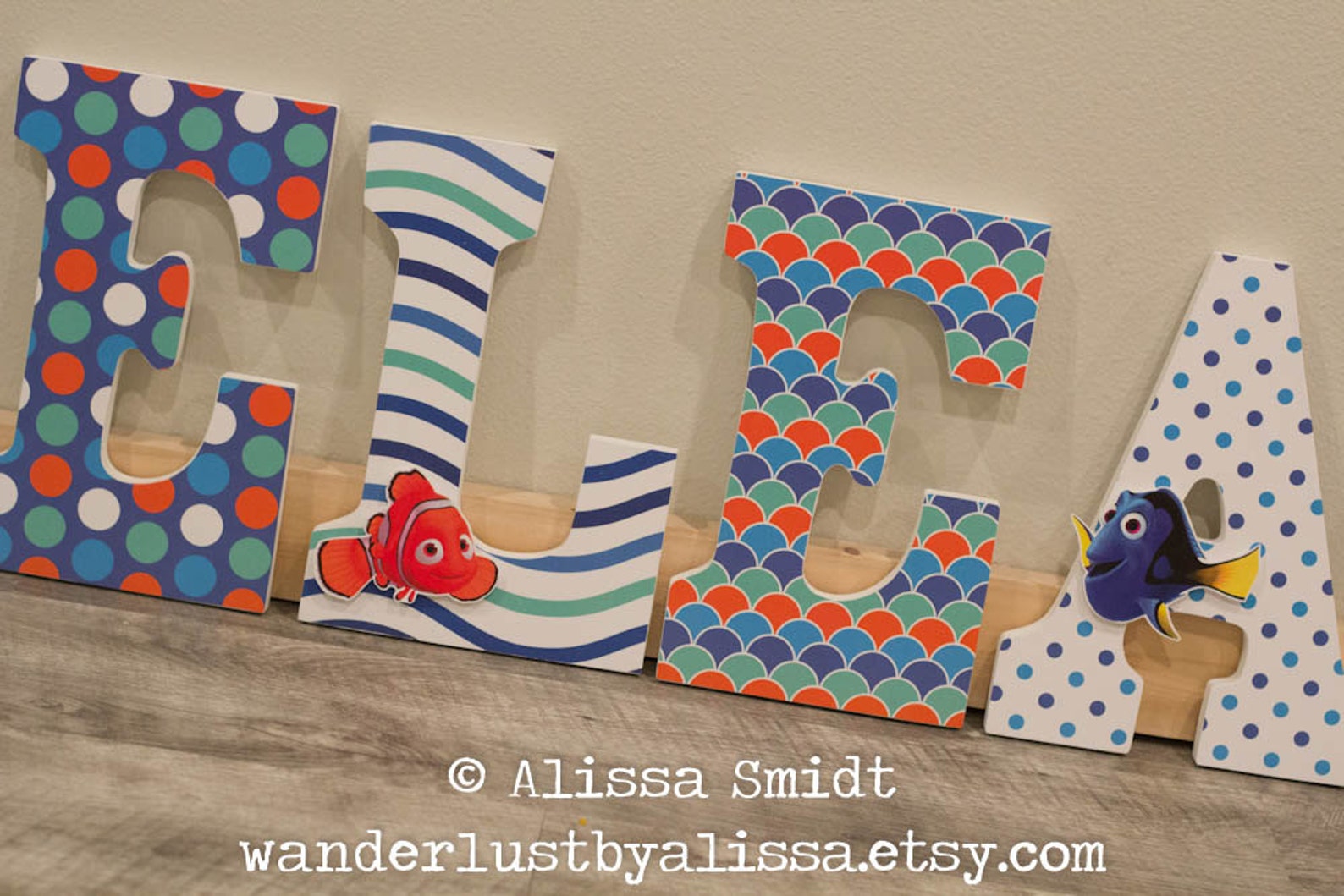 Finding Nemo Letters Custom Letters Wooden Nursery Letters | Etsy