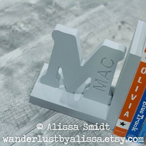 Engraved Letter Bookends, Initial Bookends, Wooden Custom Bookends ...