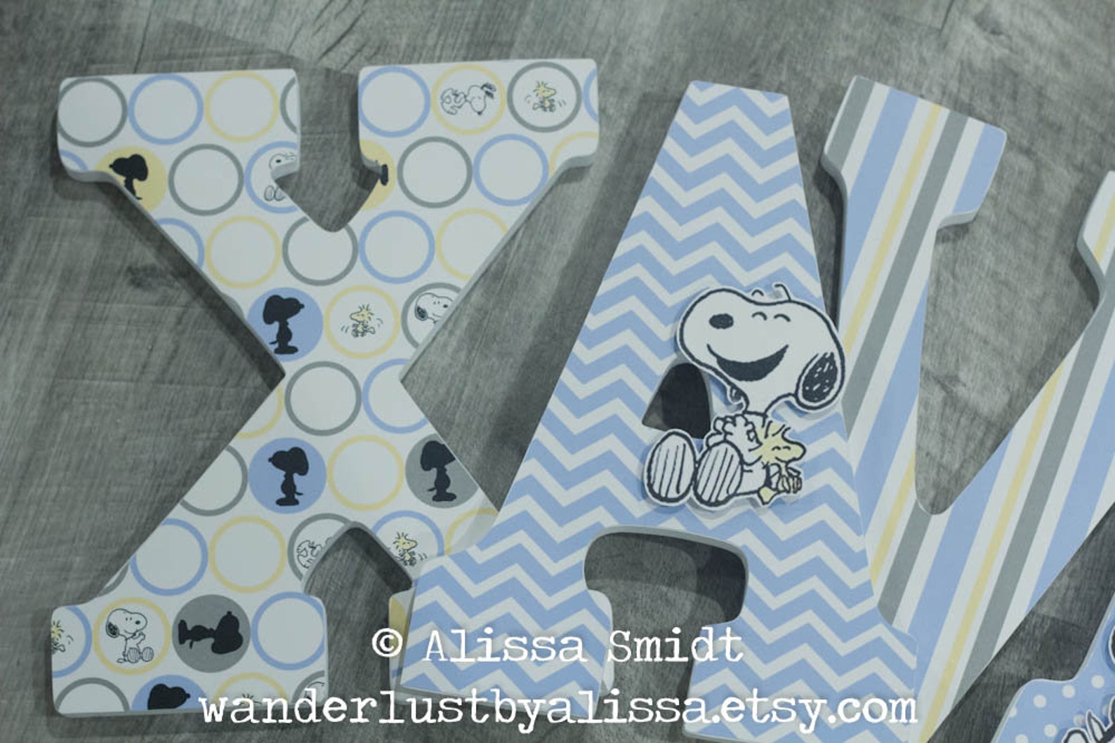 Snoopy Letters Custom Wood Letters My Little Snoopy nursery | Etsy