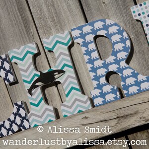 Penguin Nursery Letters, Custom Wooden Letters - Arctic Animal Theme ...