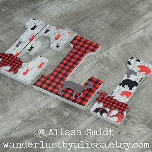 Lumberjack Letters, Buffalo Plaid, Mountain Animal Custom Nursery ...